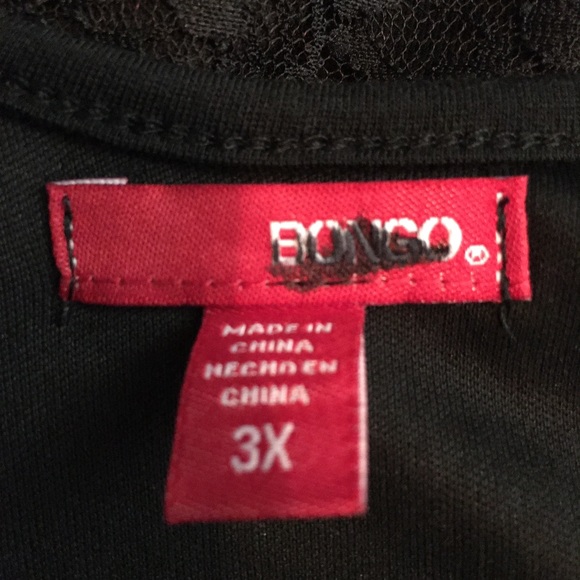 BONGO | Tops | Bongo Plus Size Black Lace Top With Sheer Sleeves | Poshmark